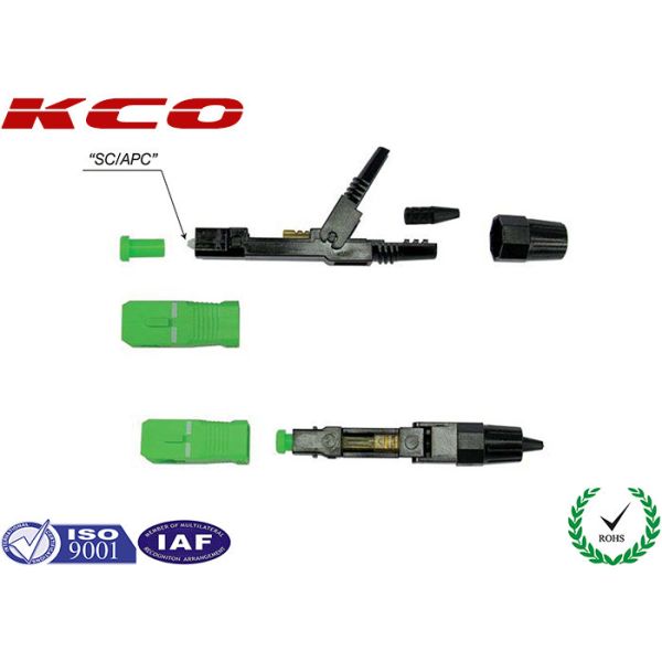 Quality Green Optics Fiber Fast Connector Single Mode SC / APC Type Easy Assembling for sale