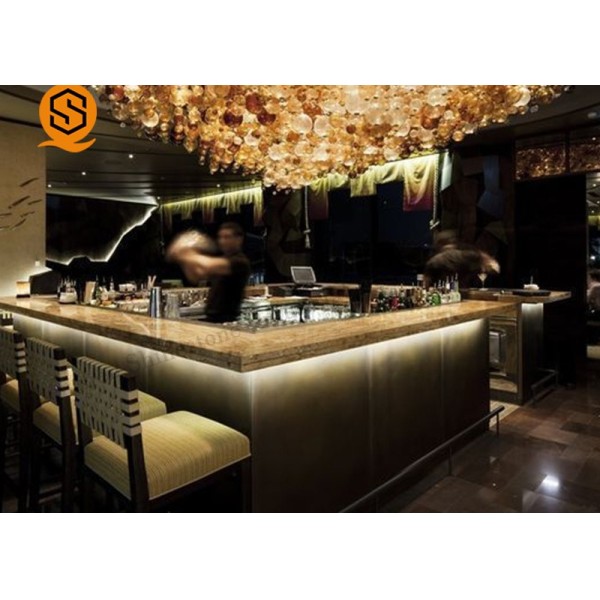 Quality Luxury Artificial Stone Modern Bar Counters Large Size For Nightclub for sale