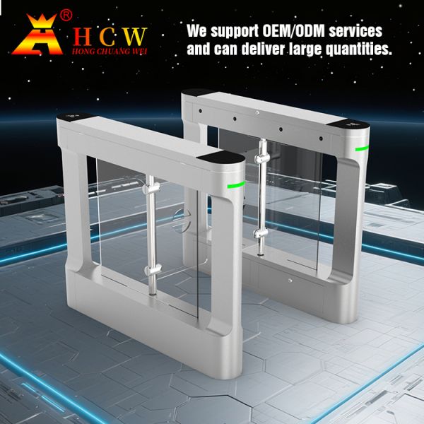 Quality HCW Turnstile Swing Gate Controlled Access Train Station Facial Recognition Security for sale