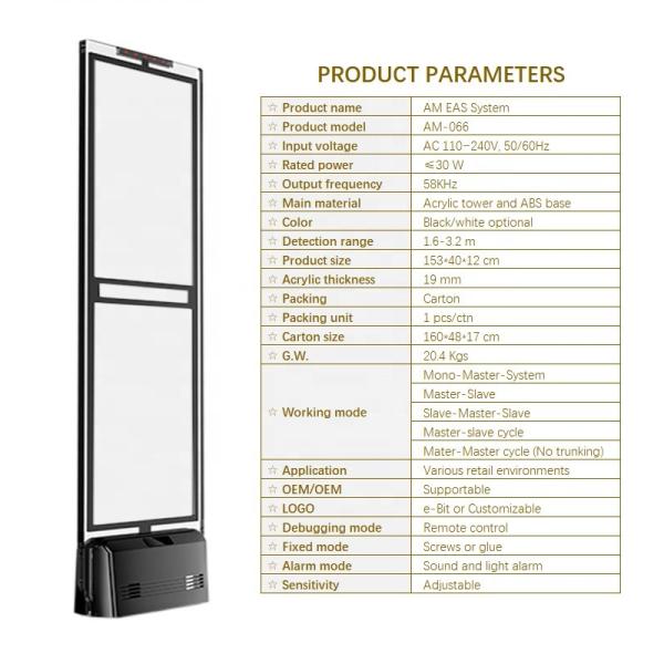 Quality 58KHz AM EAS System Transparent Acrylic Antenna 1.6-3.2m Induction Range for sale