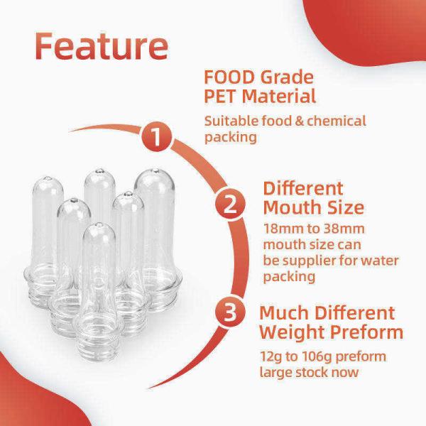 Quality Custom 28mm 38mm Neck Plastic Bottle Preform High Transparent for sale