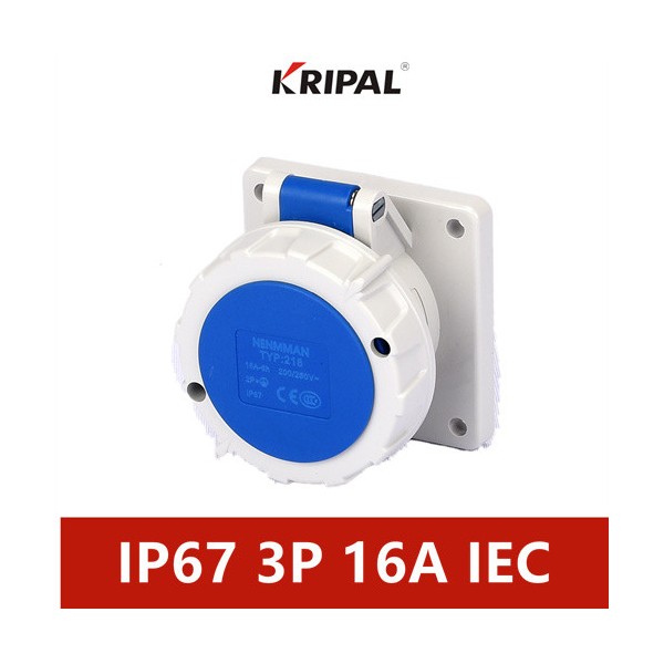 Quality 16A 3P 220V IP67 Waterproof Industrial Socket Universal IEC Standard for sale