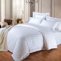 Quality Hotel Hospital 3cm Stripe 100% Cotton Bed Sheet Bedding Set Comfortable for sale