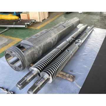 Quality Bimetallic Conical Double Barrel And Screw For PVC Plastic Extruder Machine for sale