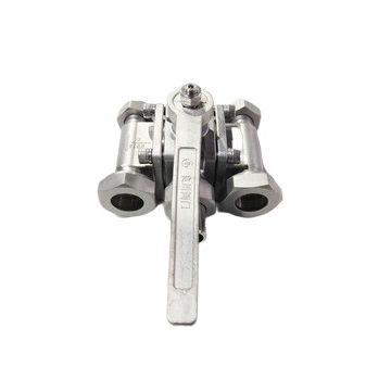 Quality OEM DN25 Cryogenic Three Way Ball Valve Stainless Steel With Burst Disk for sale