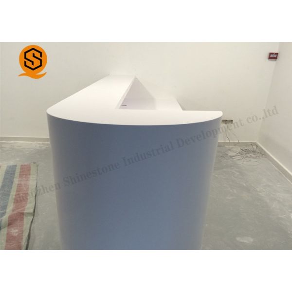 Quality Antipollution White Small Reception Desk With Modified Acrylic Material for sale