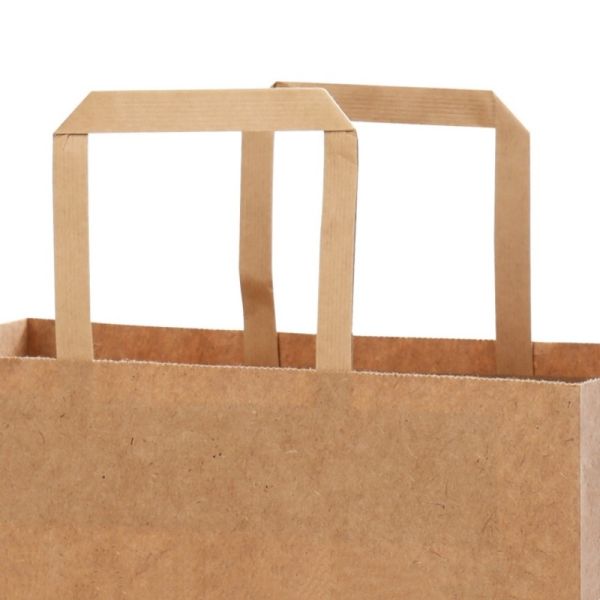Quality 250gsm 300gsm Biodegradable Disposable Tableware Brown Paper Bags With Handles for sale