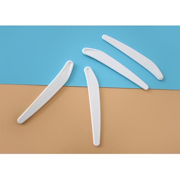 Quality 71.7mm White Plastic Spatula Spoon For Cosmetic Jar for sale