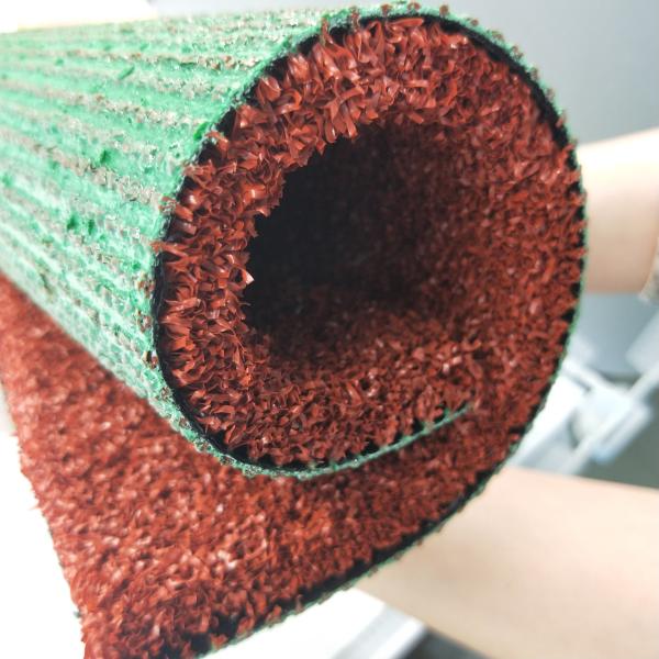 Quality 10mm-15mm Height Red Artificial Grass for Badminton Running Way and Track Sport for sale