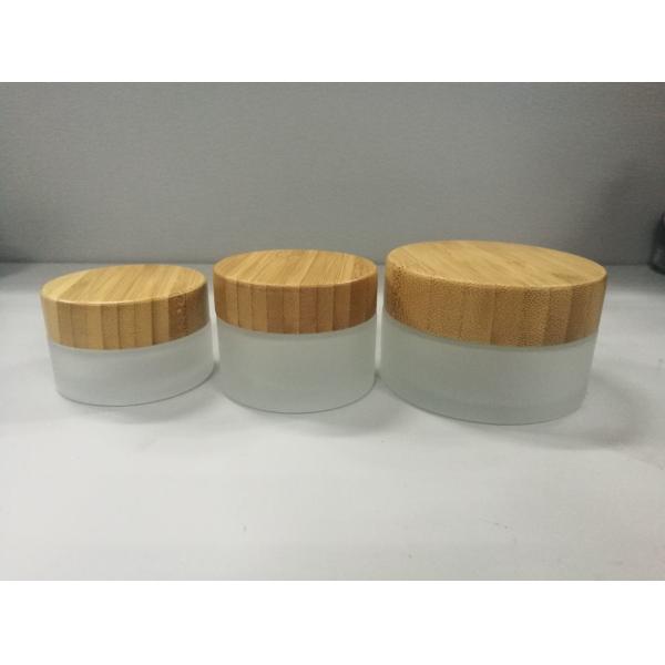 Quality 20g 30g 50g Bamboo Cosmetic Packaging Empty Glass Cosmetic Jar for sale