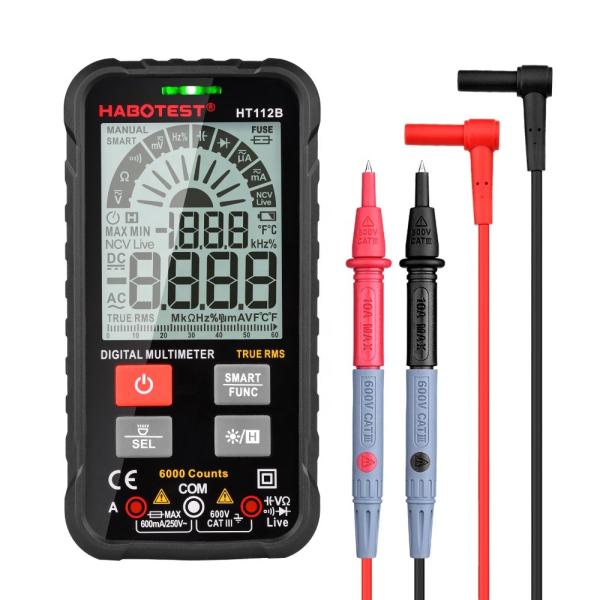Quality Flashing Light HT112B 600A 600uA Habotest Multimeter for sale