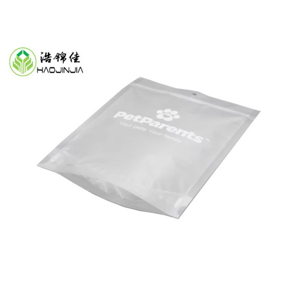 Quality Custom Transparent Matt Stand Up Pouch Bag With Zipper For PET Food for sale
