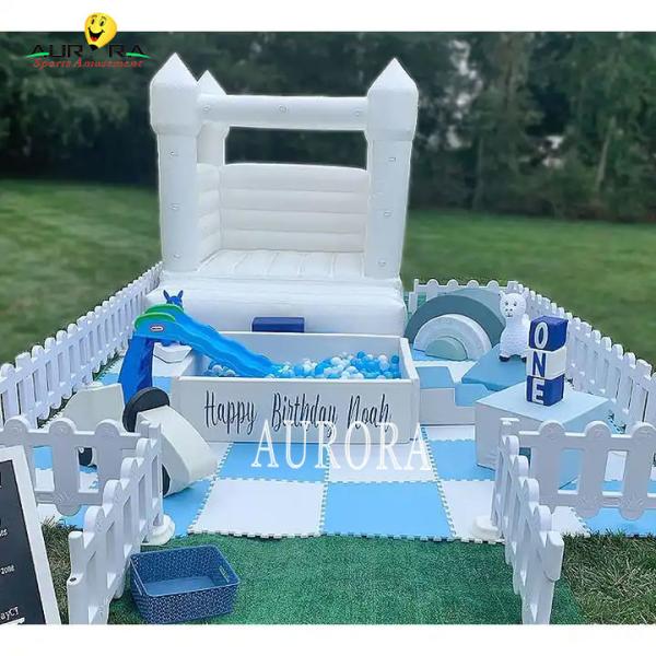 Quality Indoor Playground Inflatable Soft Play Equipment Party White Ball Pit For Kids for sale