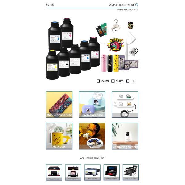 Quality 1000ml UV Digital Ink For DX5 DX7 XP600 TX800 Printers Opaque CMYKW V for sale