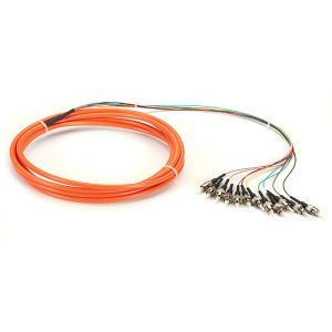 Quality ST UPC Pigtail Patch Cord Multimode OM3 Bare Ribbon Fanouit PVC Jacket for sale