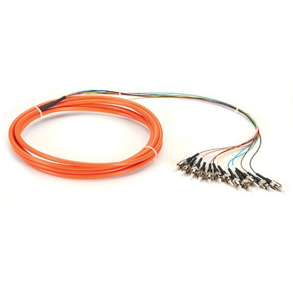 Quality ST UPC Pigtail Patch Cord Multimode OM3 Bare Ribbon Fanouit PVC Jacket for sale