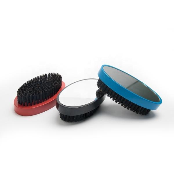 Quality Customize Beard Brush With Mirror Natural Wood Medium Mixed Boar Bristle Brush for sale