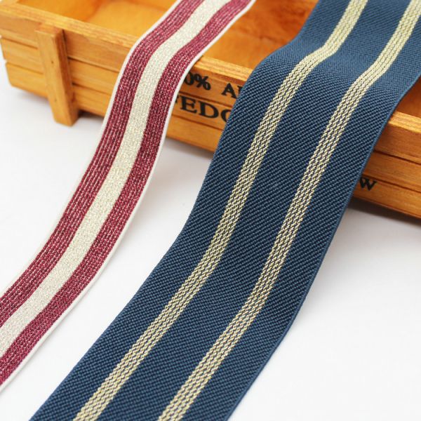 Quality KJ20045  Blue Red Metallic 2.5cm  Polyester Webbings for sale