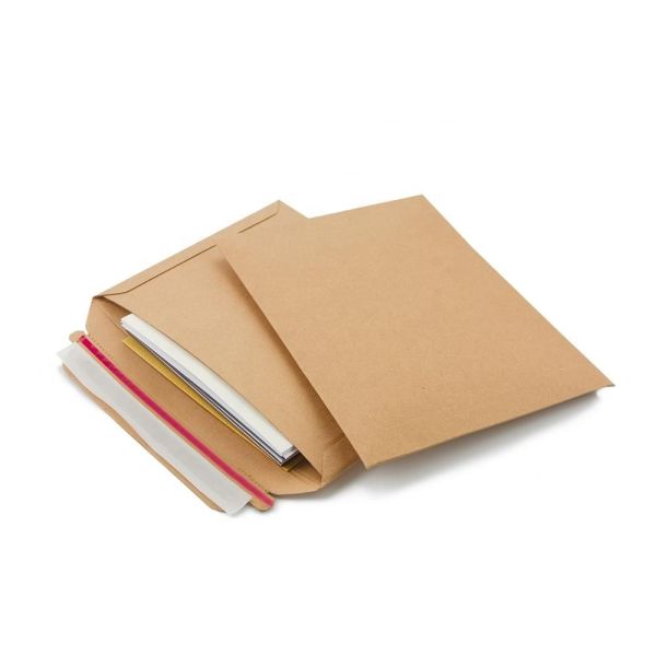 Quality Convenient and Durable Delivery Package Recycled Kraft Expandable Rigid Mailer for sale