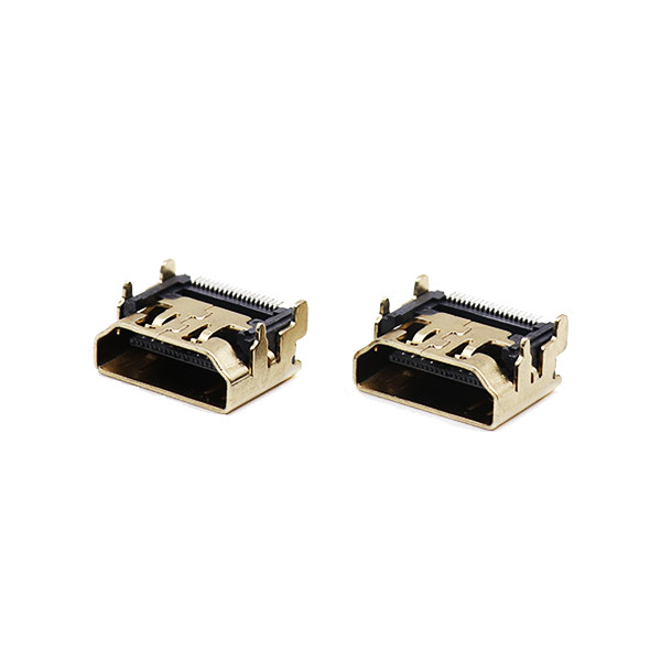 Quality UL94V-0 HDMI Cable Connectors 19 pin type a connector SMT Type SGS Without Ear for sale