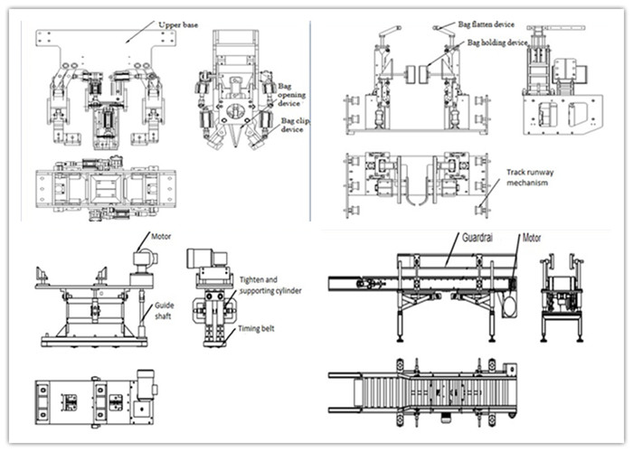 Close-up view of packaging machine components