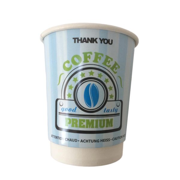 Quality Water Based 8oz Double Wall Cups Disposable Compostable Paper Cup Lightweight for sale