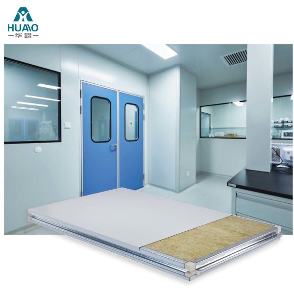 Quality Modular Cleanroom Wall Panels , 60mins Fireproof Rock Wool Sandwich Panel for sale