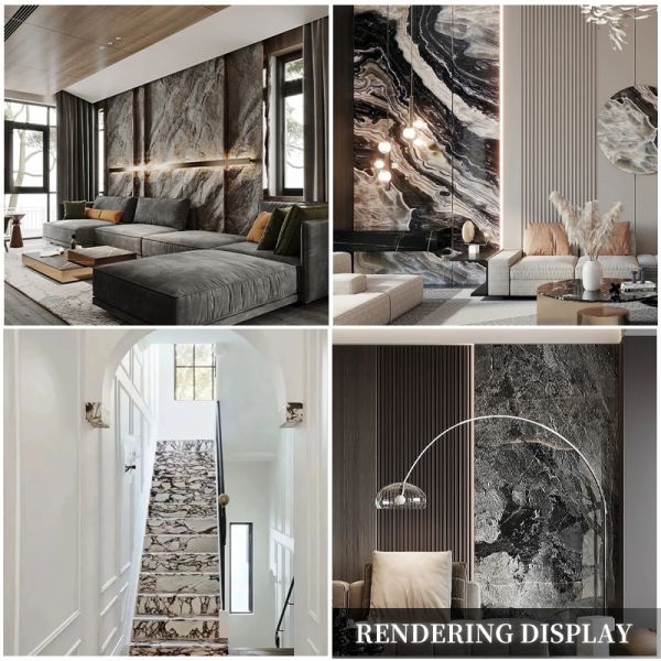 Quality Square Bamboo Charcoal Grey Marble PVC Cladding Panels OEM ODM for sale