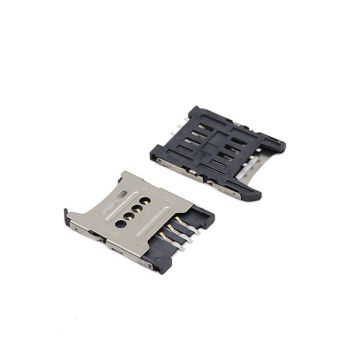 Quality H1.5mm 1.8mm Micro Sim Holder SMT Flip Type 6P Micro Sim Socket for sale