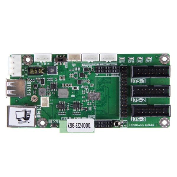 Quality Sysolution Small Size Asynchronous Card K20S 256x192 Pixels 3 HUB75 Ports Linux4 for sale