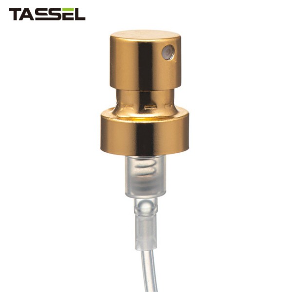 Quality Crimp On Perfume Mist Sprayer Shiny Gold Aluminium Cap 11mm 12mm 14mm 15mm 0.08ml for sale