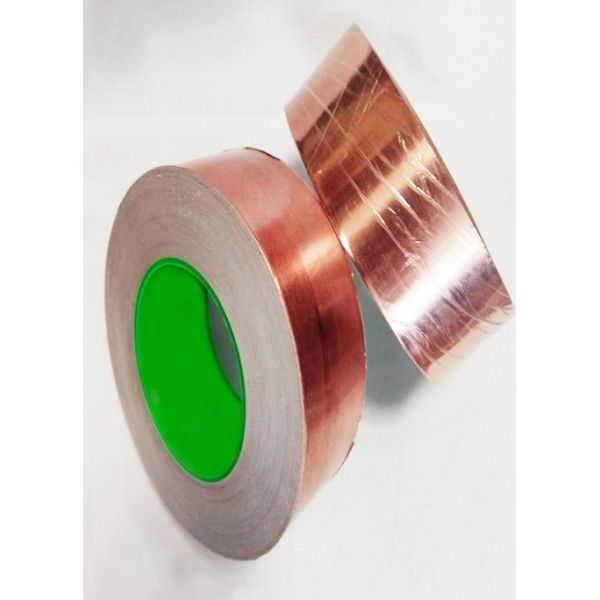 Quality 50mm RFI Conductive Adhesive Copper Tape Double Sided Foil Tape EMI Shielding for sale