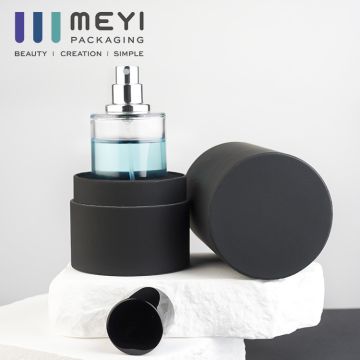 Quality Empty Cylinder Transparent Perfume Bottle Glass With Magnetic Cap 50 Ml With for sale