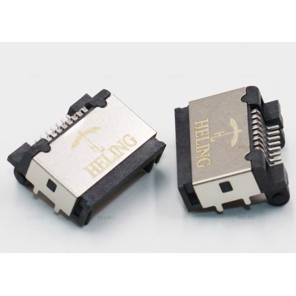 Quality Single Port Shielded SMT RJ45 Connector R / A 50 U" Gold Plating Contact for sale