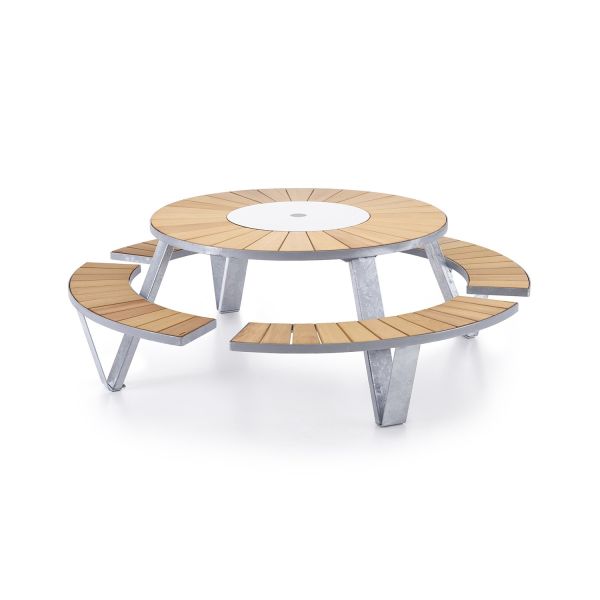 Quality High End D1800*H780mm Round Picnic Table Set With Cushion for sale