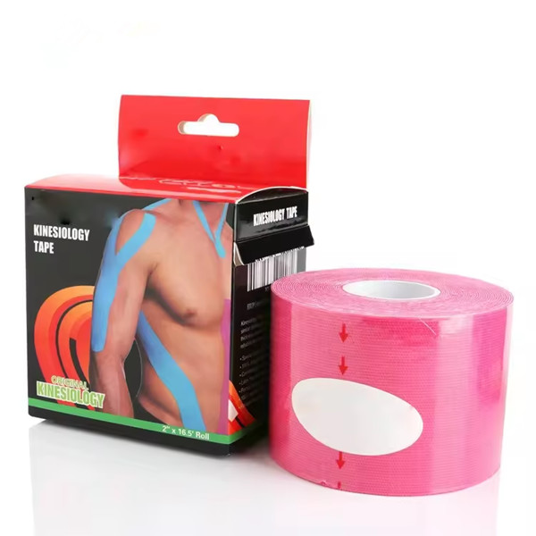 Quality PINK Color Kinesiology Tape Medical Muscle Tape 5cmx5m Reduce Pain CE ISO Approved for sale
