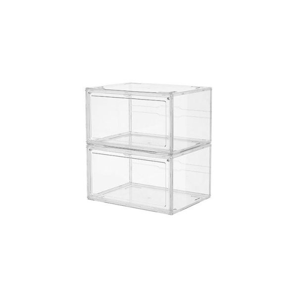 Quality Acrylic Magnetic Stackable Shoe Display Boxes Transparent for sale