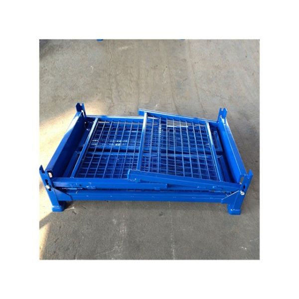 Quality Waste Treatment Metal Stackable Storage Cage Steel Collapsible Wire Mesh for sale