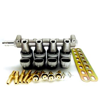 Quality High Performance 4 Cylinder Grey LPG CNG Injector Rail For Fuel Gas Injection for sale