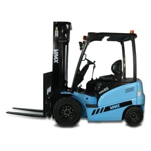 Quality Low Profile Material Handling Battery Powered Forklift Truck 2.5T Blue Color for sale