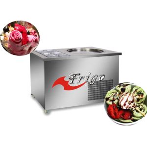 Quality Commercial Fried Ice Cream Roll Machine Manual Defrosting Stainless Steel 304 for sale