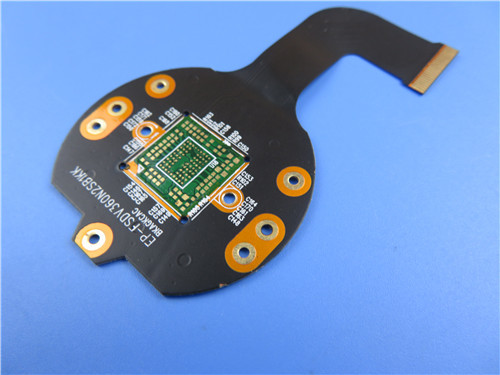 Quality Double Layer Flexible Printed Circuit (FPC) With Black Coverlay and FR4 as for sale