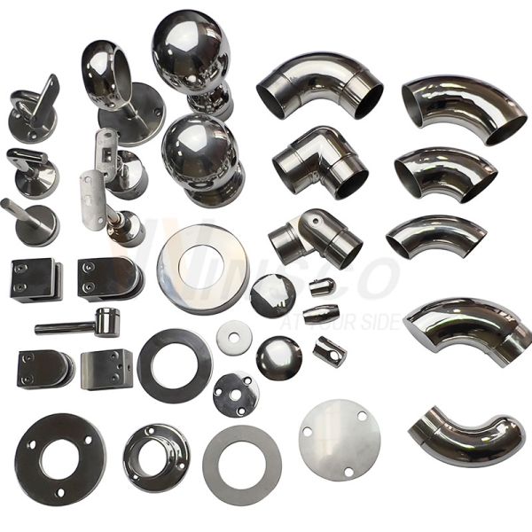 Quality Stainless Steel Stair Balustrade Fittings & Glass Handrail Components for sale