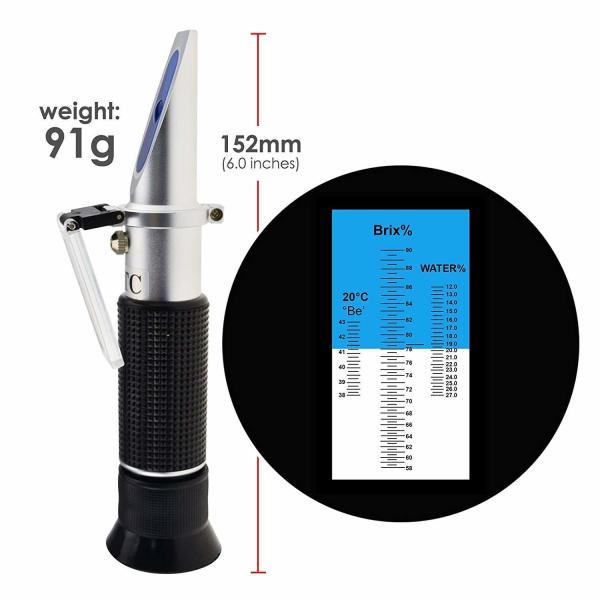 Quality Compact Portable Brix Refractometer 0-40% Brix and 0-25% Alcohol Range for Wine for sale