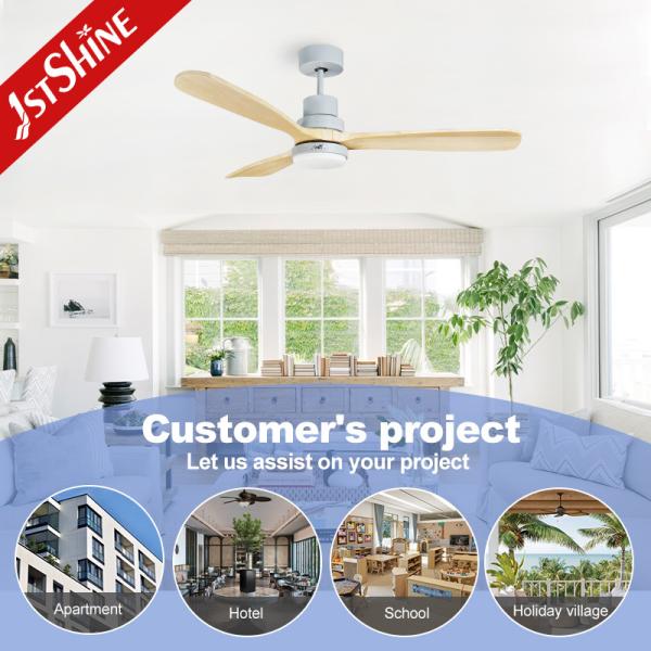 Quality Solid Wood Smart 230v Color Changing Ceiling Fan Remote Control DC Motor for sale