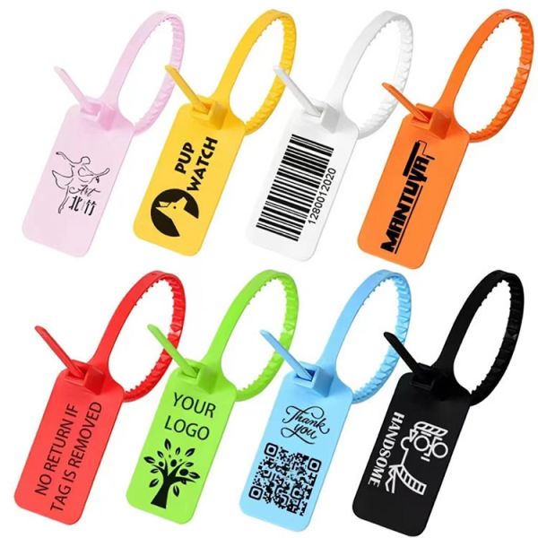 Quality Tensile Strength 398 N and Working Length 190 mm Custom Logo 300mm Plastic Seal Zip Tie for sale