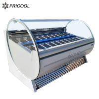 Quality 16 Trays Curved Glass Upright Ice Cream Display Freezers ETL for sale