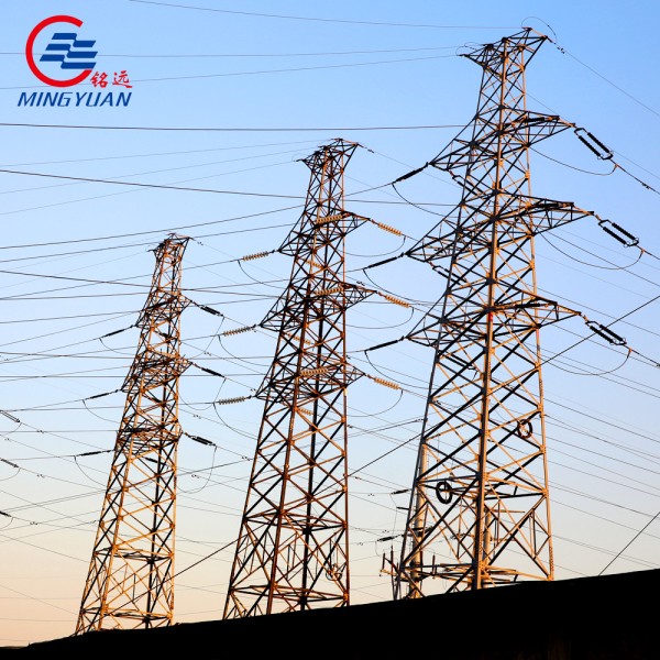 Quality Hot Dip Galvanized Electric Transmission Tower 110kV Q355B Tubular Three Four Legged Lattice for sale