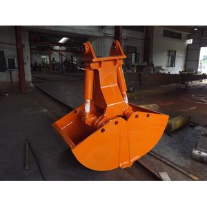 Quality Orange Color Hydraulic Clamshell Grab High Performance For Unloading Work for sale