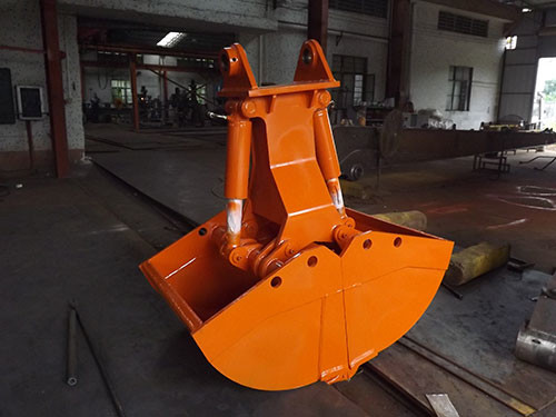 Quality Orange Color Hydraulic Clamshell Grab High Performance For Unloading Work for sale